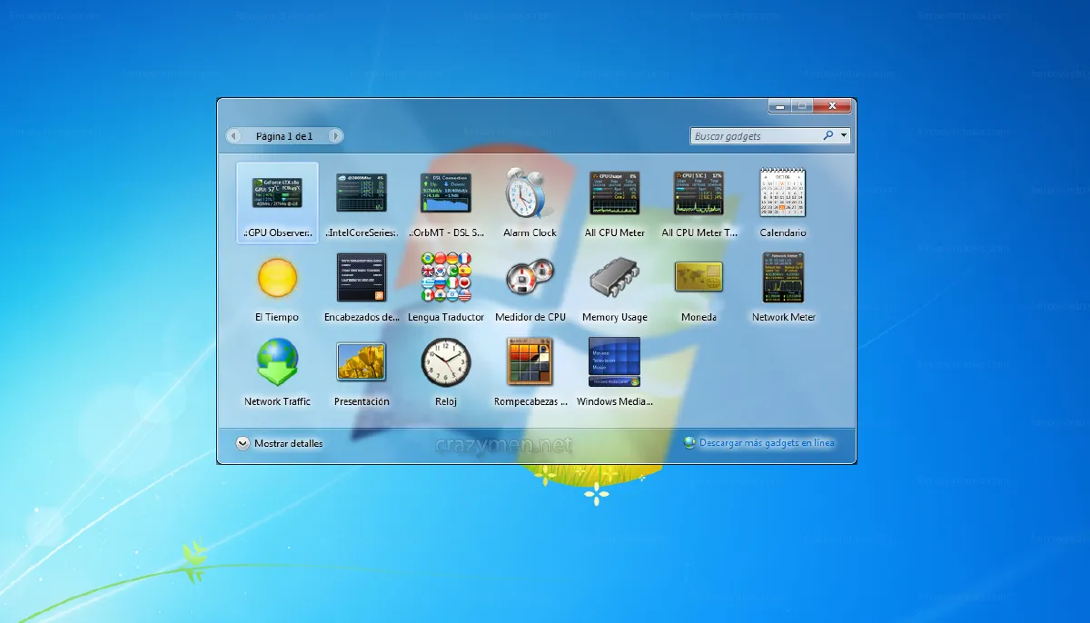 Gadgets en Windows 7